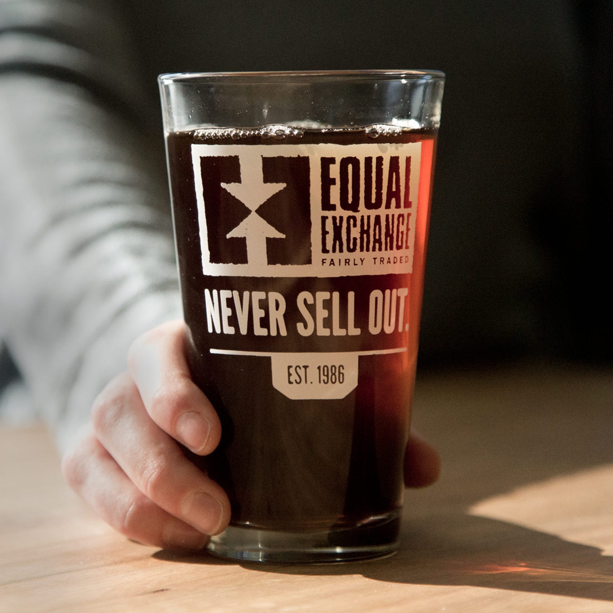 Equal Exchange Never Sell Out Pint Glass